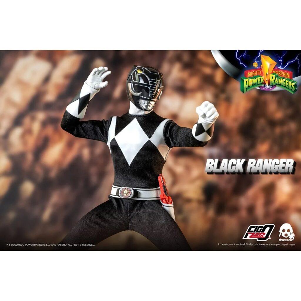 TH3Z0197 – Mighty Morphin Power Rangers Black Ranger 1:6 Scale Action Figure – Hightain Hobbies
